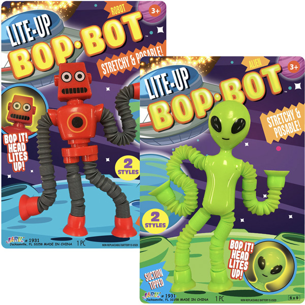Light Up Suction Bop Bot 7in Asst | A&A Global Industries