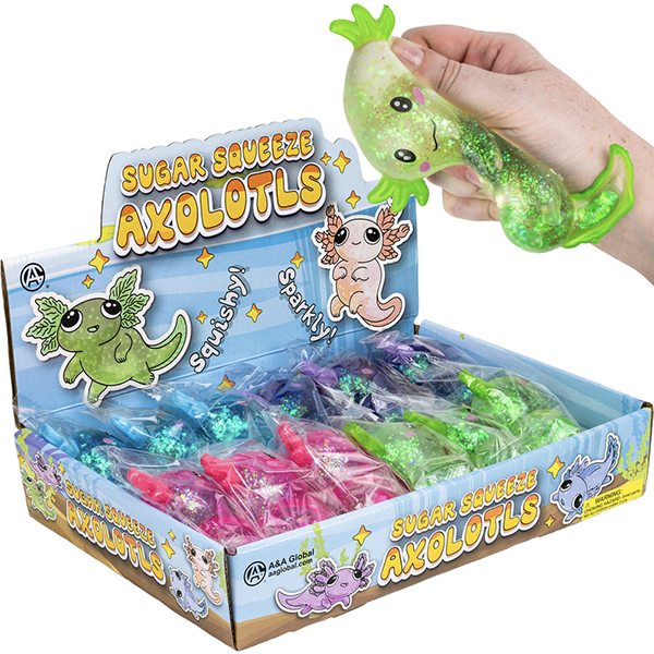 Squeeze Axolotl with Sugar 4in 12pc | A&A Global Industries