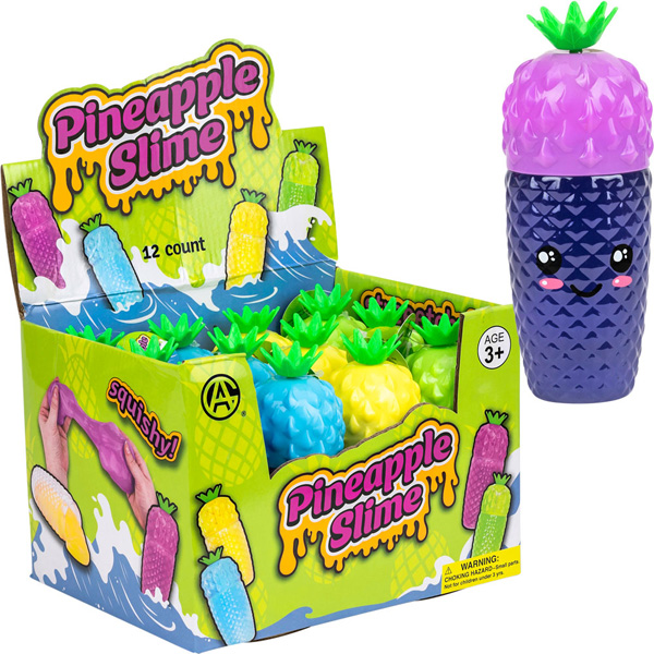 Pineapple Slime 5in Asst (12pcs) | A&A Global Industries