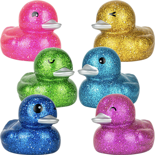 Rubber Glitter Star Ducks 6in 12 pc | A&A Global Industries