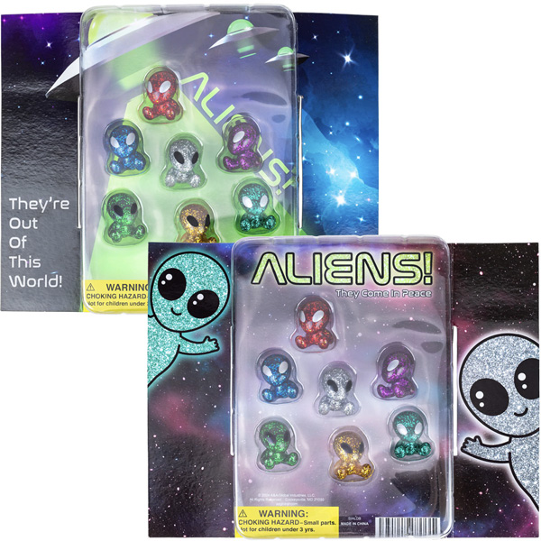 Sitting Glitter Alien Figure Display | A&A Global Industries