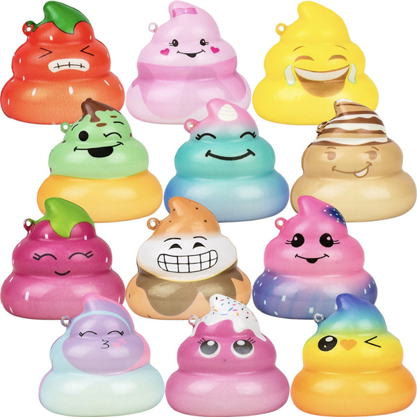 Funny Squishy Poo 3in Asst 12 pcs | A&A Global Industries