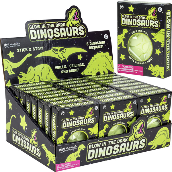 Glowing Dinosaur Stickems 24pcs | A&A Global Industries
