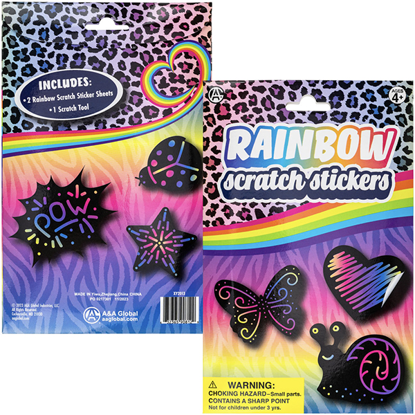 Rainbow Scratch Art Sticker Packs | A&A Global Industries